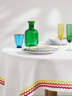 AQUAZZURA CASA Ric Rac Woven Linen Tablecloth, 160cm X 300cm