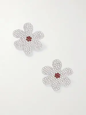 Marni Daisy Crystal Earrings - Silver