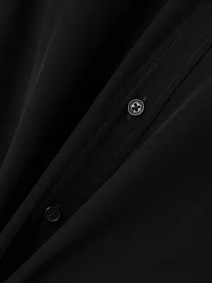 NILI LOTAN Gaia Silk Crepe De Chine Shirt - Black