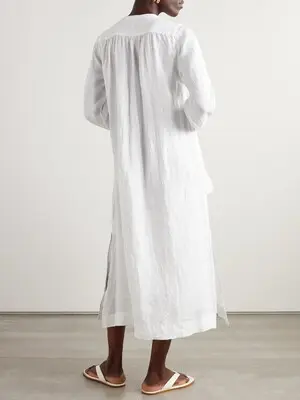 JAMES PERSE Tie-detailed Linen Midi Dress