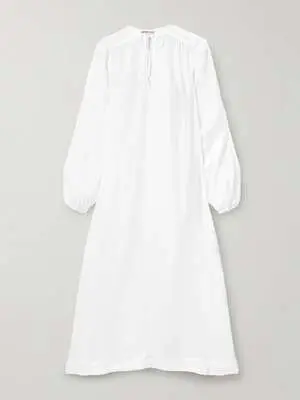 JAMES PERSE Tie-detailed Linen Midi Dress