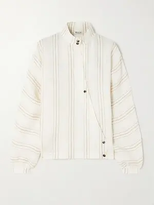 Loro Piana Shay Striped Linen Blouse