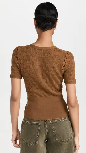 Sea Mila Pointelle V-neck Sweater