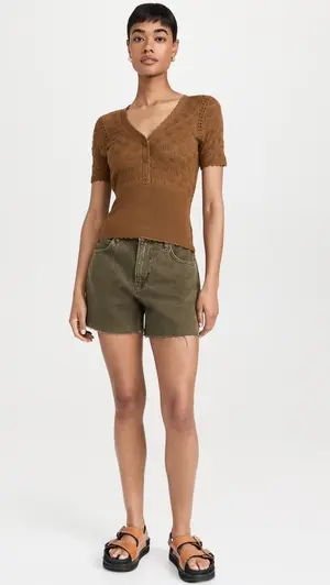 Sea Mila Pointelle V-neck Sweater