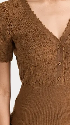 Sea Mila Pointelle V-neck Sweater