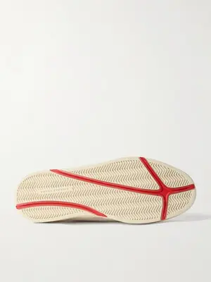 Orlebar Brown Larson Striped Mesh And Canvas Sneakers - White