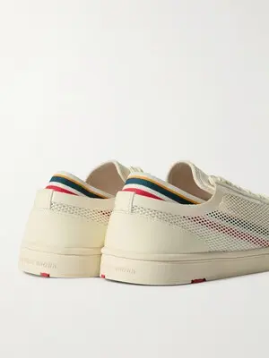 Orlebar Brown Larson Striped Mesh And Canvas Sneakers - White