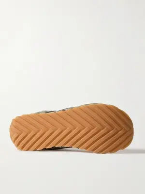 Bottega Veneta Orbit Metallic Rubber And Mesh Sneakers - Green