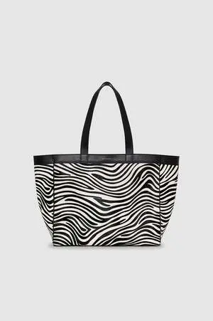 ANINE BING Medium Rio Tote Zebra