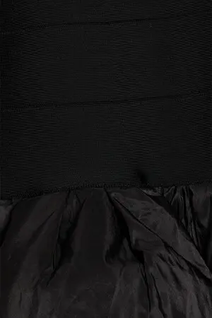 Carolina Herrera Gathered Faille-paneled Stretch-knit Mini Dress