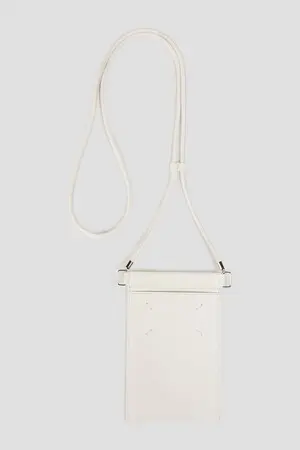 MAISON MARGIELA Four Stitches Pebbledleather Phone Pouch - Off-white