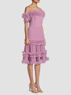 Shani Off-the-shoulder Ruffled Midi-dress