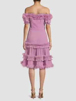 Shani Off-the-shoulder Ruffled Midi-dress