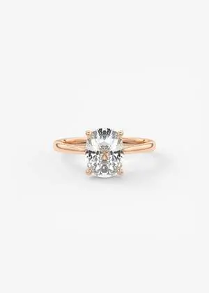 FRANK DARLING Cathedral Elongated Cushion Solitaire Ring - Yellow Gold