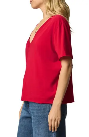 Splendid Kacey V-neck T-shirt - Rouge