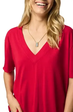 Splendid Kacey V-neck T-shirt - Rouge
