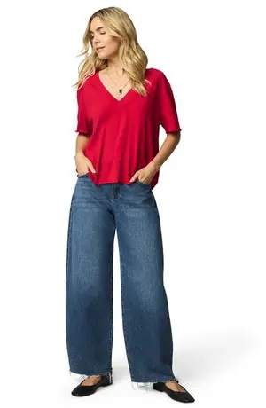 Splendid Kacey V-neck T-shirt - Rouge