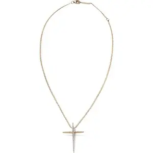 Lana Jewelry 14k Gold Diamond Cross Pendant Necklace - Yellow Gold