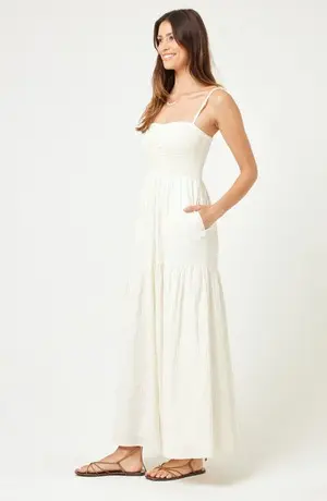 L*Space Mallorca Smocked Maxi Dress - Cream