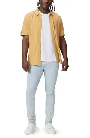 Paige Brayden Short Sleeve Slub Knit Button-up Shirt