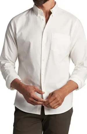 ROAN Henrick Cotton Oxford Button-down Shirt - White