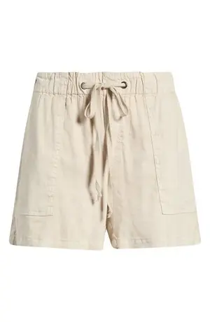 Kut From The Kloth Katana Drawstring Linen Blend Shorts - Sand Jm
