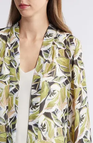 Anne Klein Leaf Print Duster