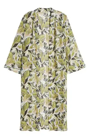 Anne Klein Leaf Print Duster