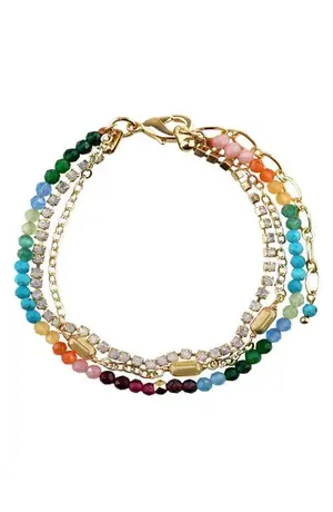 PANACEA Layered Bead & Crystal Bracelet