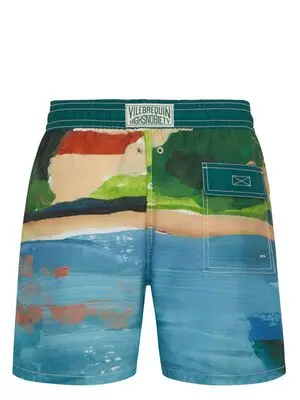 Vilebrequin Moorea Abstract-pattern Swim Shorts - Blue
