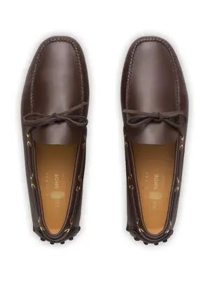 Car Shoe Leather Boat Shoes - Brown