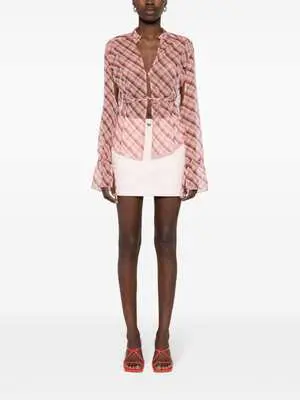 Remain Birger Christensen Leather Mini Skirt - Pink