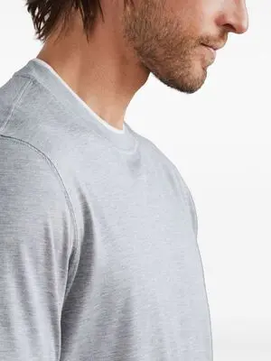 Brunello Cucinelli Contrasting-trim Jersey T-shirt - Grey