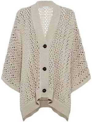 BRUNELLO CUCINELLI V-neck Open-knit Cardigan