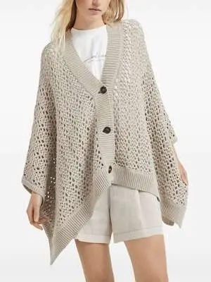 Brunello Cucinelli V-neck Open-knit Cardigan