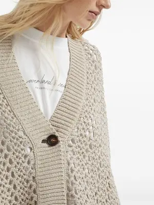 Brunello Cucinelli V-neck Open-knit Cardigan