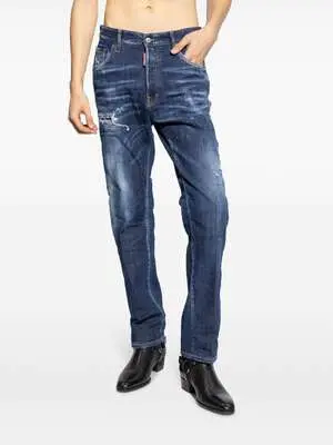 Dsquared2 Distressed Straight-leg Jeans - Blue