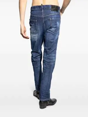 Dsquared2 Distressed Straight-leg Jeans - Blue