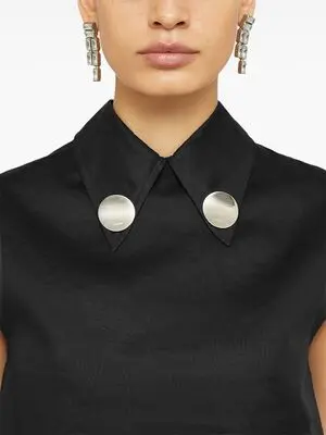 JIL SANDER Jewel-clip Cotton Sleeveless Blouse
