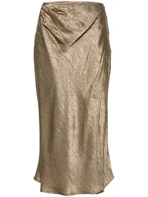 Acne Studios Satin Wrap Midi Skirt - Green