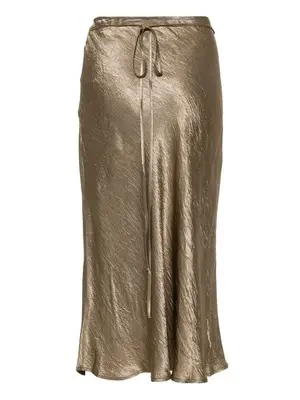 Acne Studios Satin Wrap Midi Skirt - Green