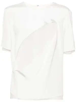 PETER DO Slash Silk Blouse - White