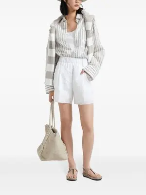 Brunello Cucinelli Pressed-crease Cotton Shorts