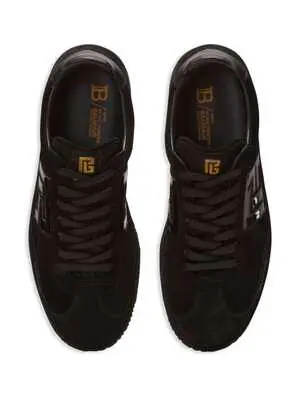 Balmain Swan Suede Sneakers - Black