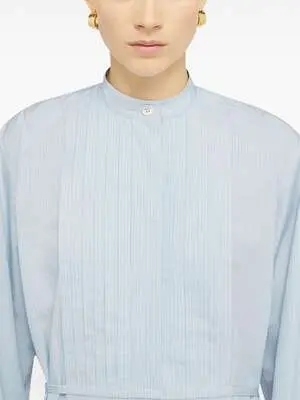 JIL SANDER Long-sleeve Pinstripe Midi Dress