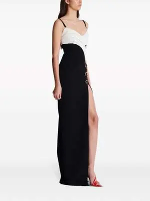 Balmain Two-Tone Crepe Maxi Dress In Black - 64% Off | Editorialist