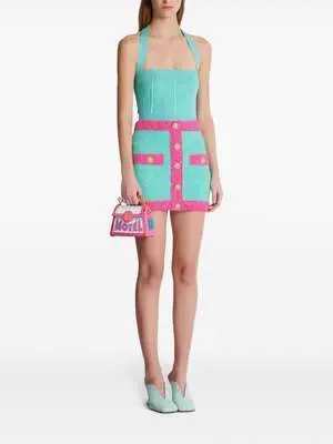 Balmain Bouclé Mini Skirt - Blue