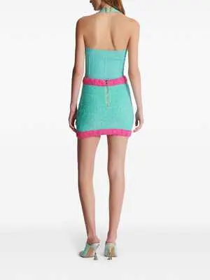 Balmain Bouclé Mini Skirt - Blue