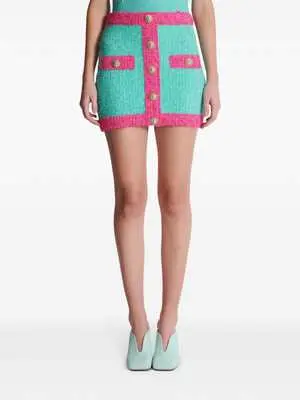 Balmain Bouclé Mini Skirt - Blue