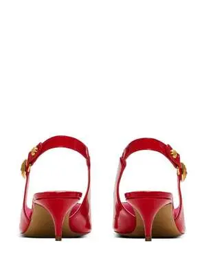 Balmain Eva Patent Leather Slingback Pumps - Red